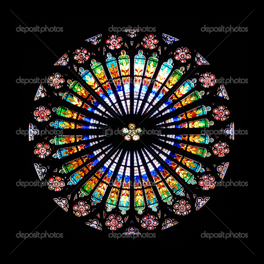 Rose window in Strasbourg Cathedral, France — Stock Photo © wastesoul ...