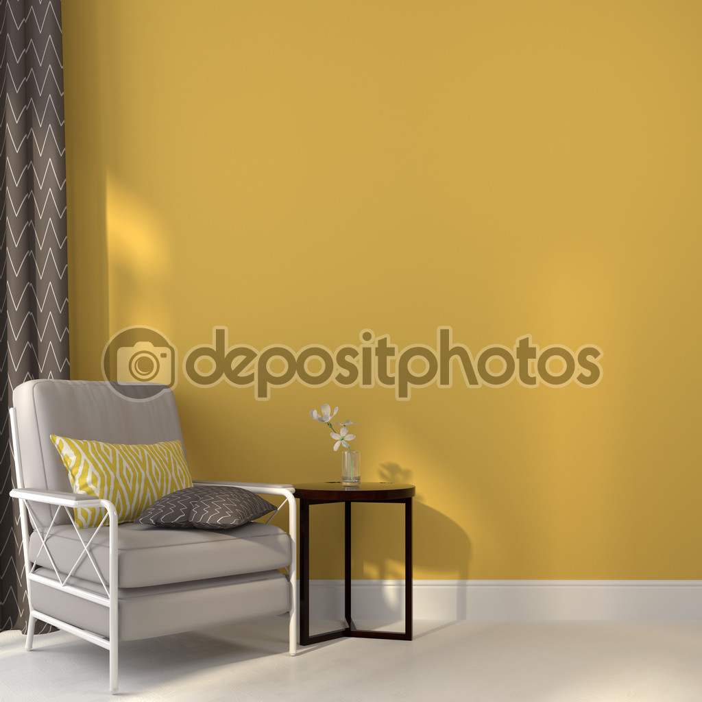 Chairs and a table on yellow background Stock Photo by ©JZhuk 47952543
