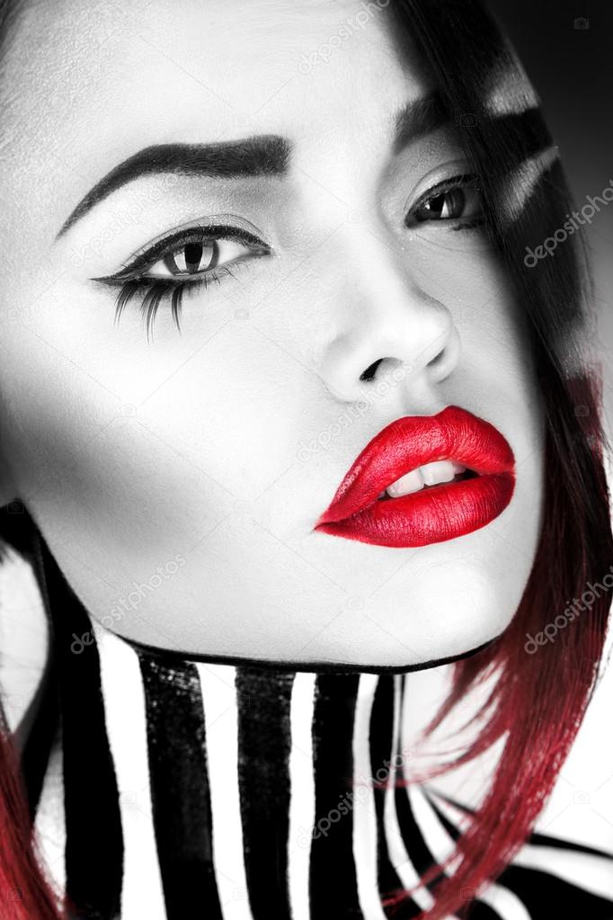 High contrast black and white photo of fashion model — Stock Photo ...