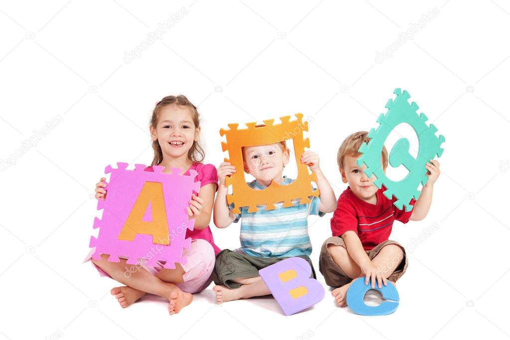 Kids having fun learning alphabet ABC Stock Illustration by ©sdenness ...