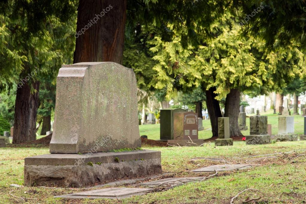 Granite Gravestone Headstone Grave Marker Urban Cemetery — Stock Photo ...