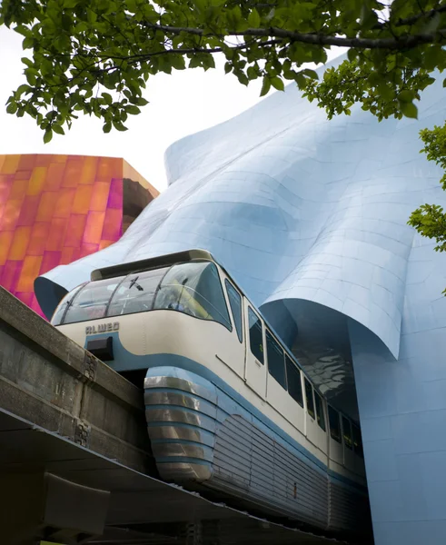 Seattle Monorail Train Emerges Traveling Through Experience Music ...