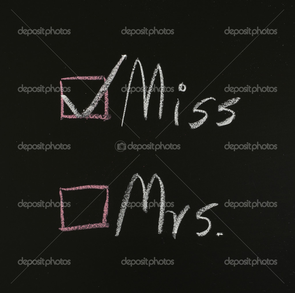 Checkbox choice Miss and Mrs. — Stock Photo © pupunkkop #33973769