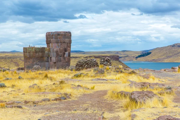 Funerary towers in Sillustani, Peru - Stock Image - Everypixel
