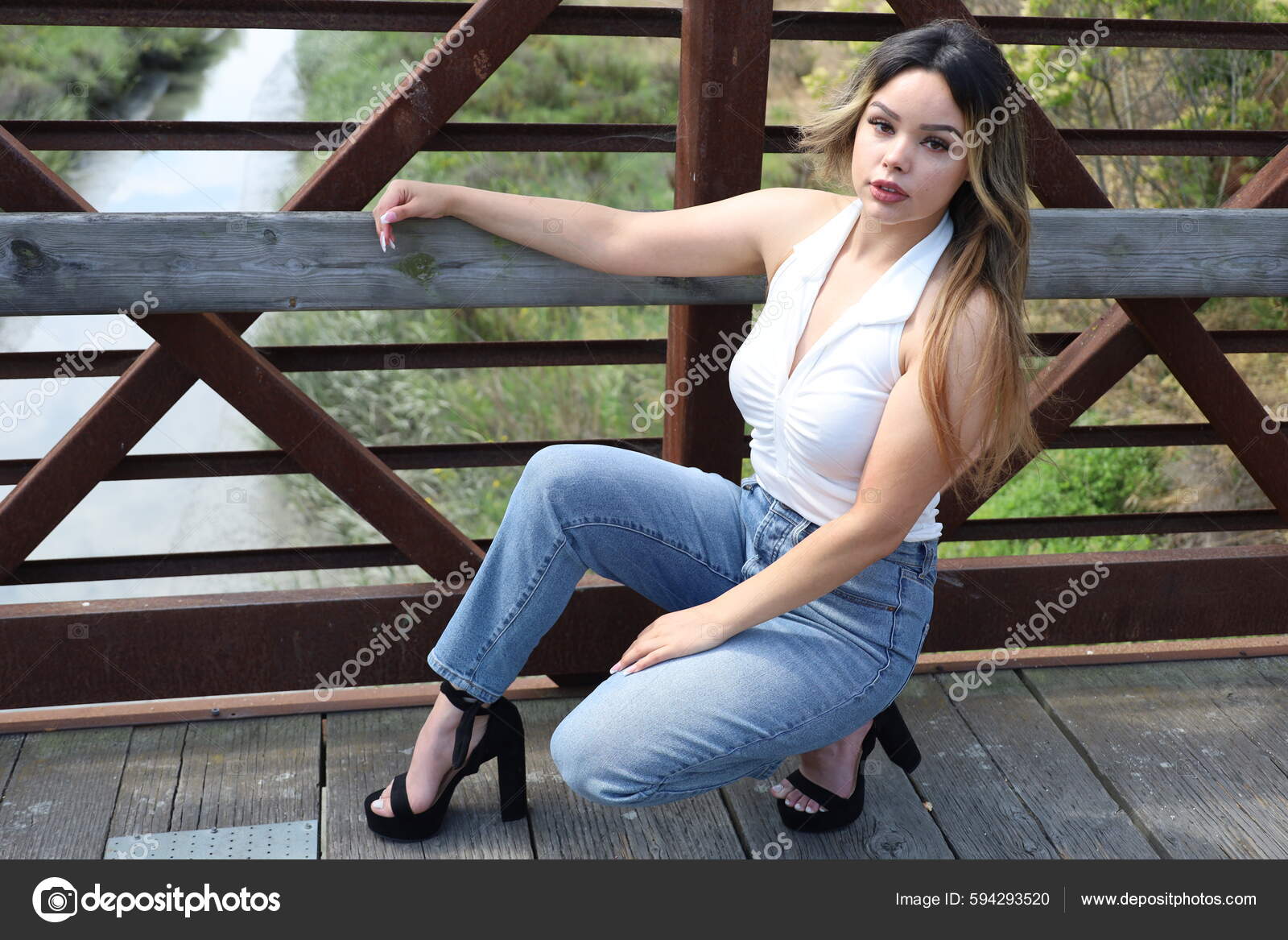 Photo Beautiful Lady Park Summer Day — Stock Photo © coolpix567 #594293520