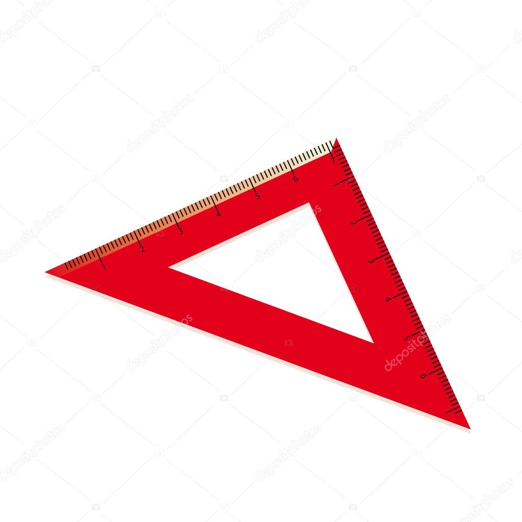 Red ruler in the form of a triangle illustration Stock Photo by ...