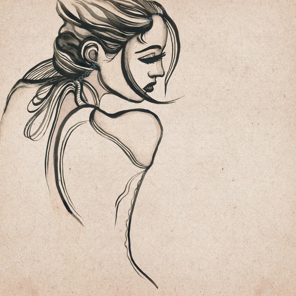 Belle femme moderne dessin image libre de droit par piolka © #30295811