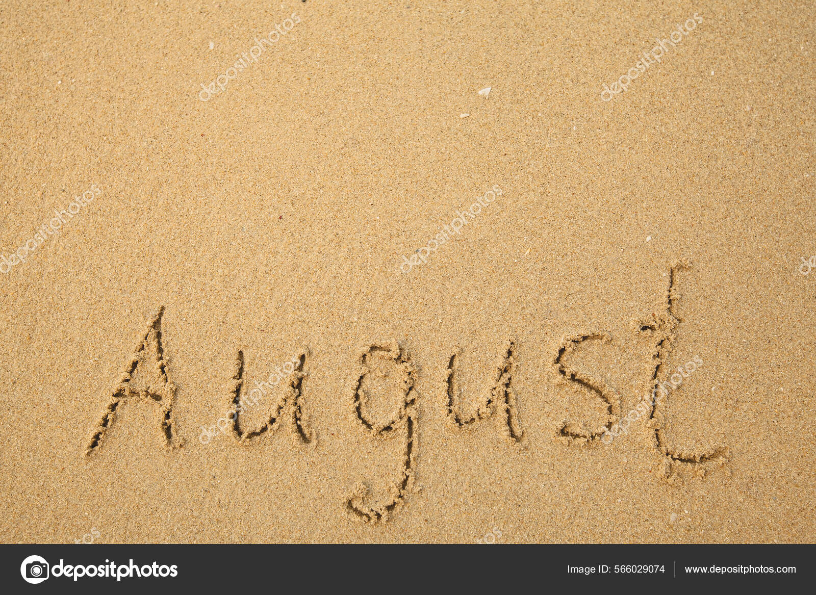August Handwritten Soft Beach Sand — Stock Photo © dimaberkut #566029074