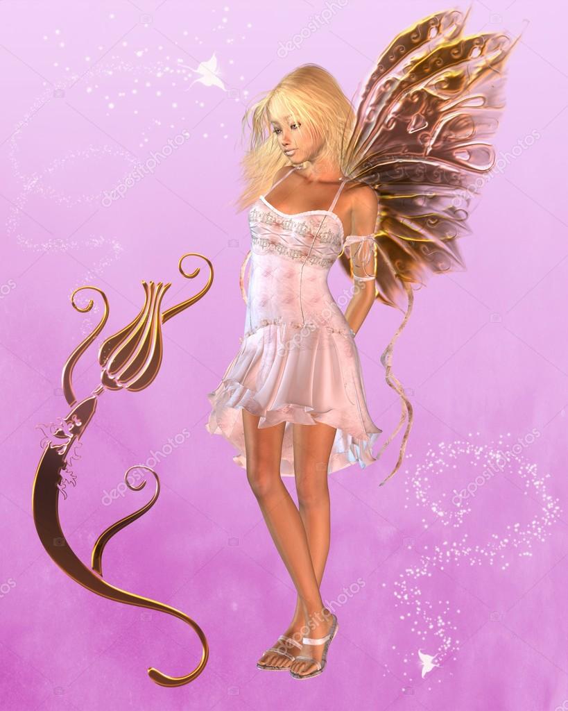 Pink Fairy with Magical Background Stock Photo by ©algolonline 28678357