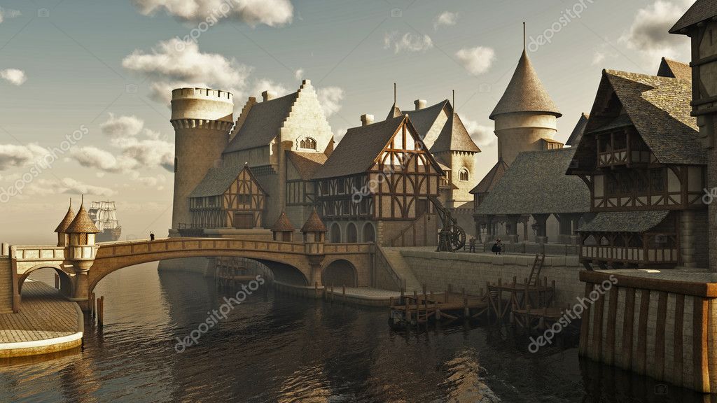 Medieval or Fantasy Docks — Stock Photo © algolonline #29446845