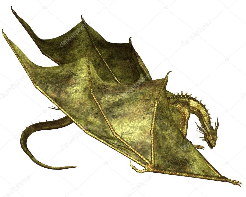 Green Scaled Dragon Crawling Stock Photo by ©algolonline 30064797