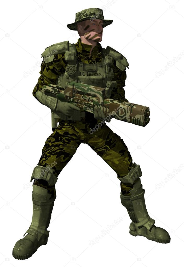 Science Fiction Jungle Ranger - 1 — Stock Photo © algolonline #40258465