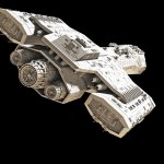 Spaceship on black - rear view Stock Photo by ©algolonline 43957133