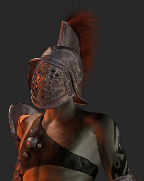 Roman Gladiator in the Shadows, Side View — Stock Photo © algolonline ...