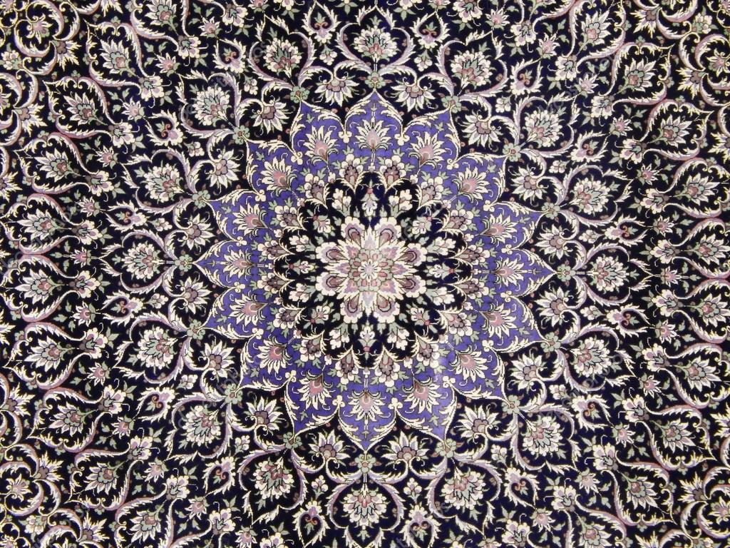 Crafts. Central part of an old carpet with an oriental pattern. Background. Stock Photo by ...