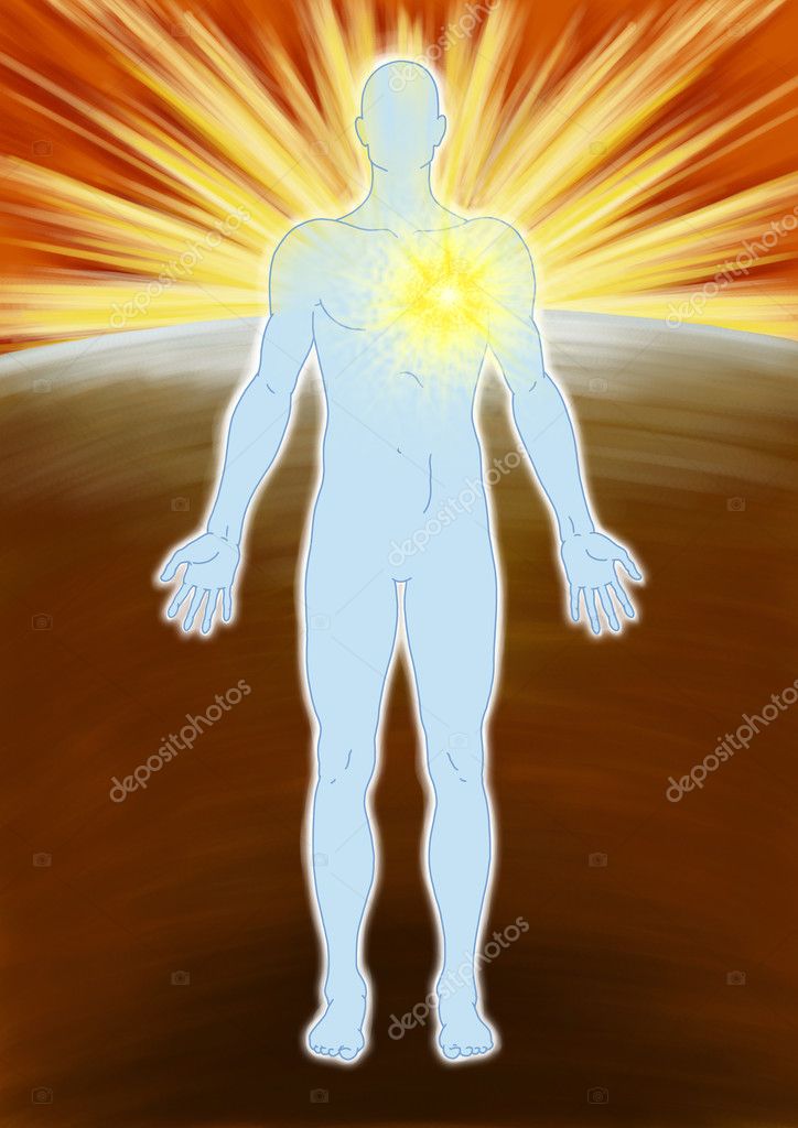 Human face on the world with light background universe in soul and ...