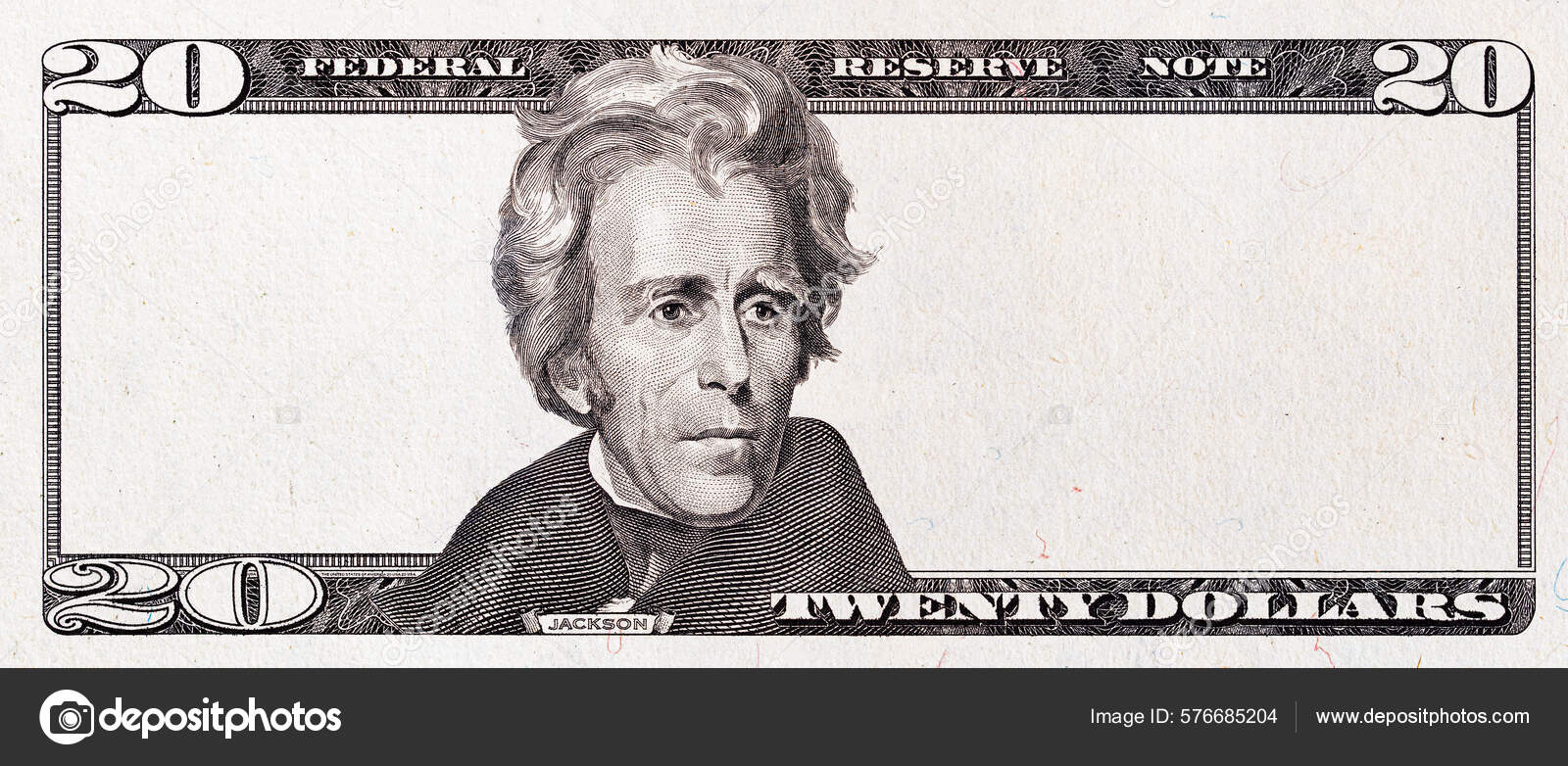 Closeup Dollar Banknote Empty Middle Area Design Purpose — Stock Photo ...