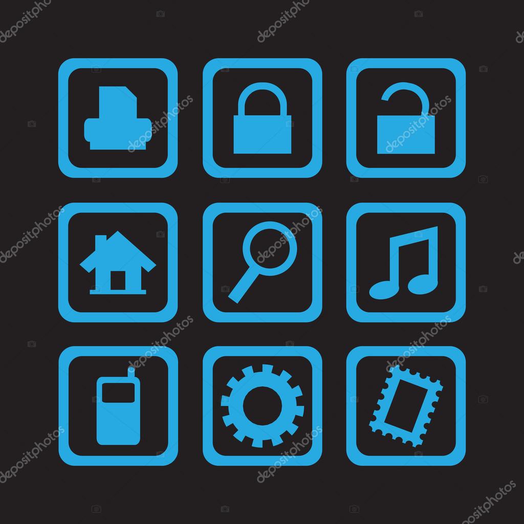 Simple blue icons 01 Stock Vector Image by ©yyanng #12425187