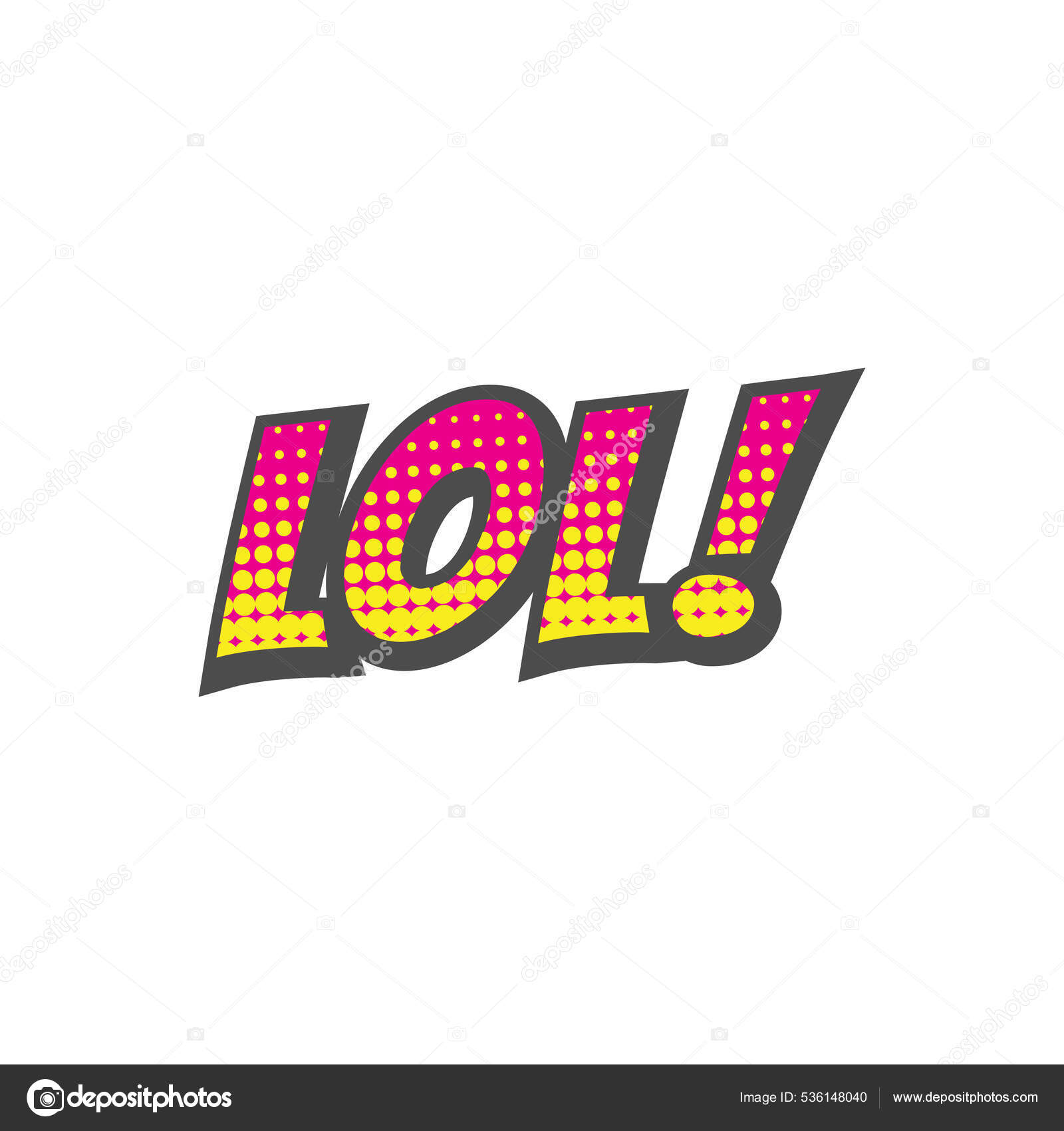 Lol Text Lettering Comic Cartoon Halftone Pop Art Cute Lol Stock Vector ...