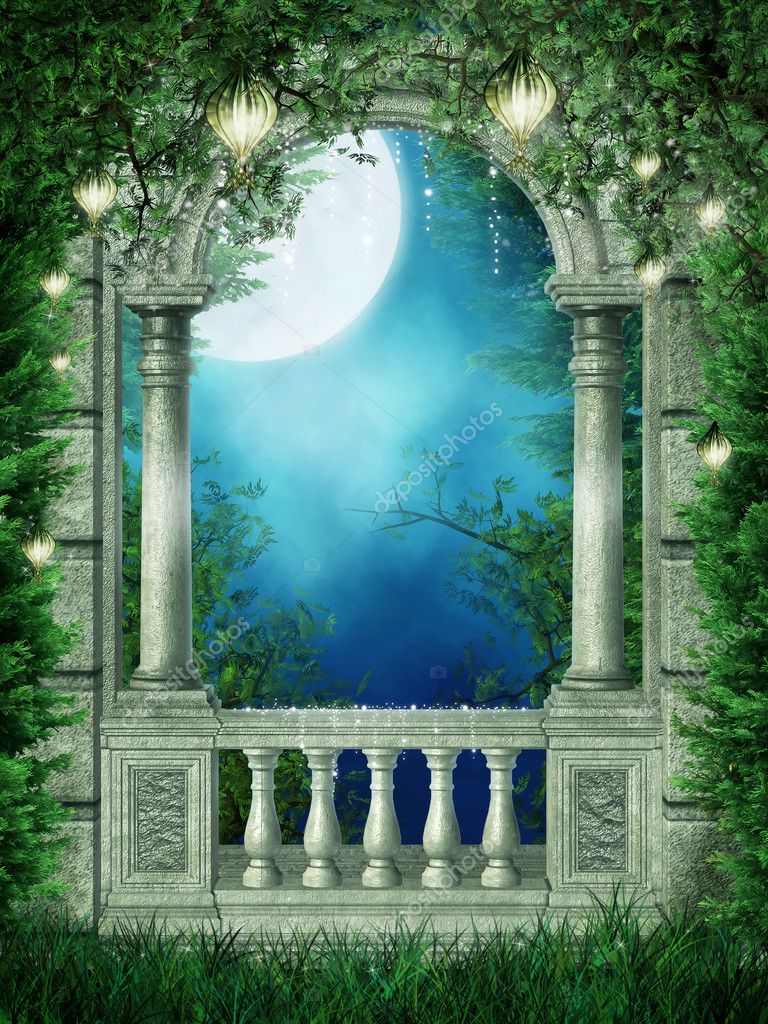 Fantasy window with lanterns Stock Photo by ©FairytaleDesign 13246221