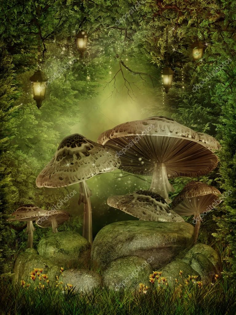 Enchanted Forest Fairies With Mushroom ChloropLastid Spring Enchanted