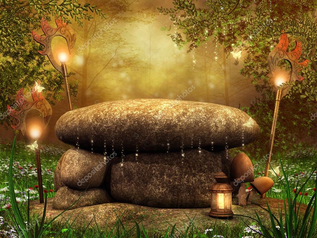 Stone altar with lanterns — Stock Photo © FairytaleDesign #13989267