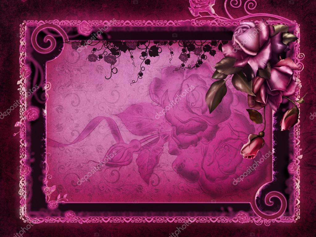 Pink frame with roses Stock Photo by ©FairytaleDesign 19696169