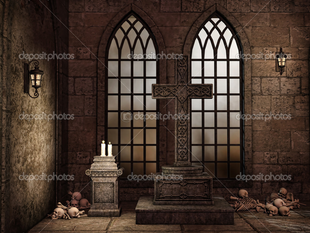 cripta gótica con huesos 2022