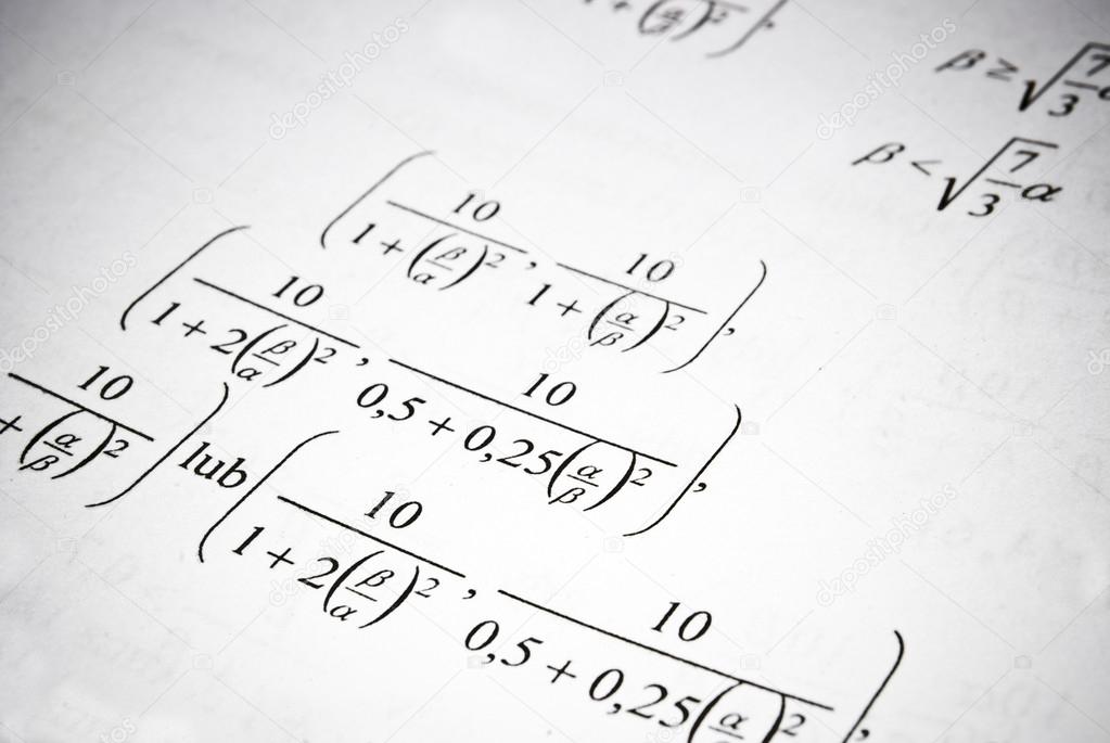 Mathematical formulas and calculations. Math education concept. — Stock ...