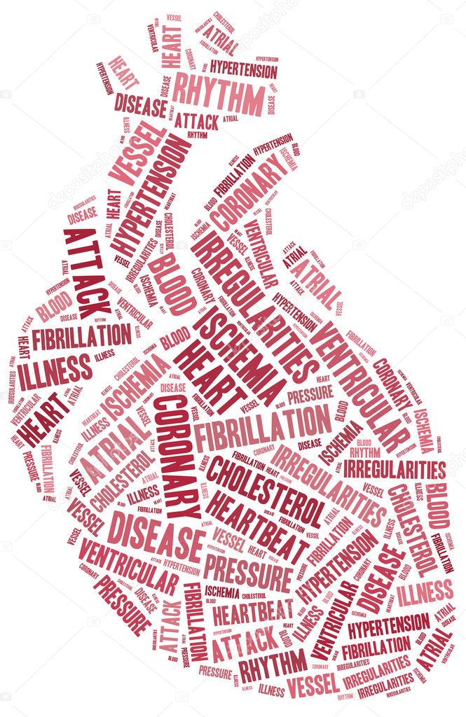 Word cloud heart disease related in shape of heart organ — Stock Photo ...