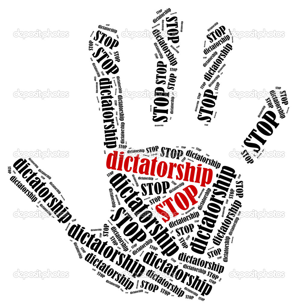 Word cloud illustration in shape of hand print showing protest. Stock ...