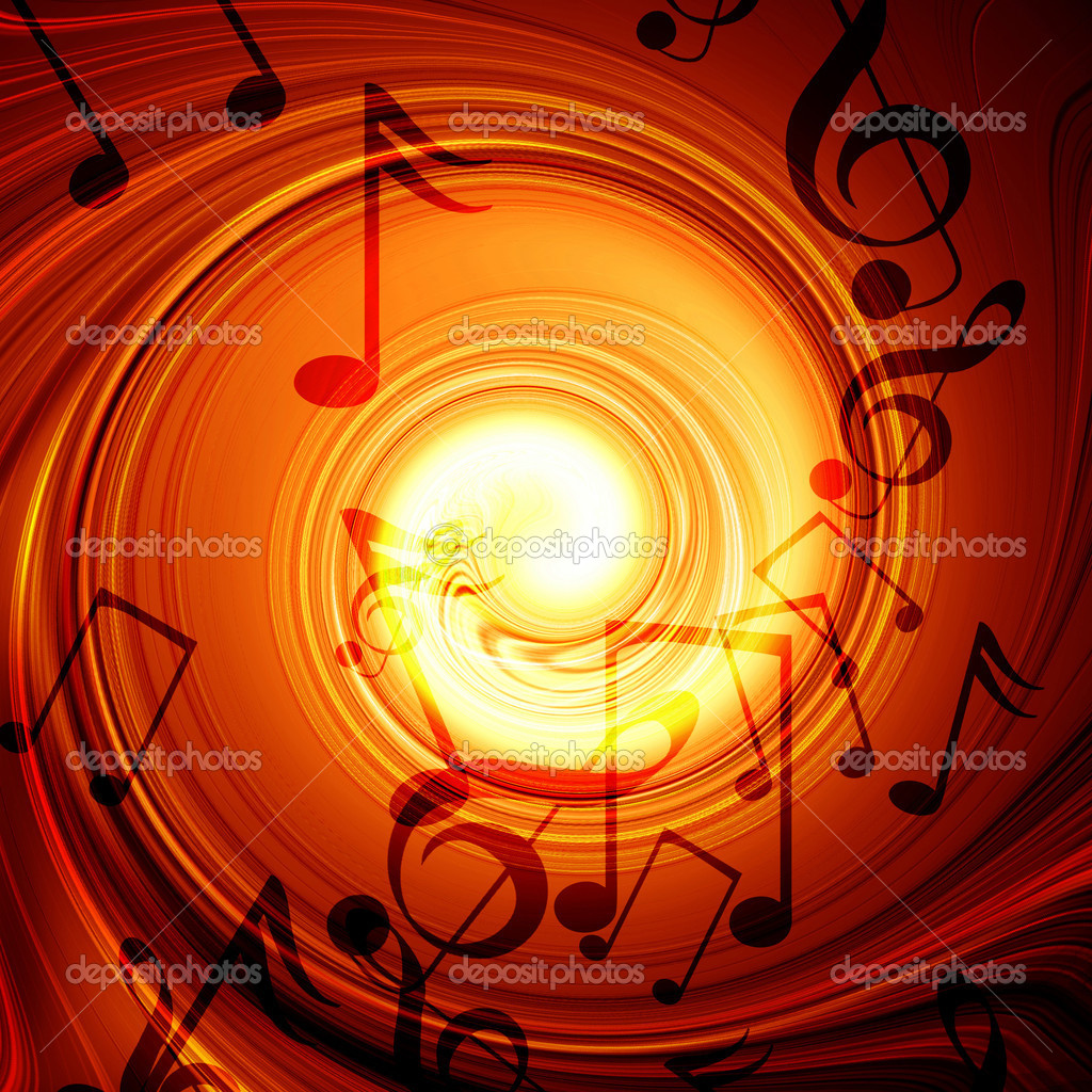 Swirling fire with music notes — Stock Photo © ellandar #21696507