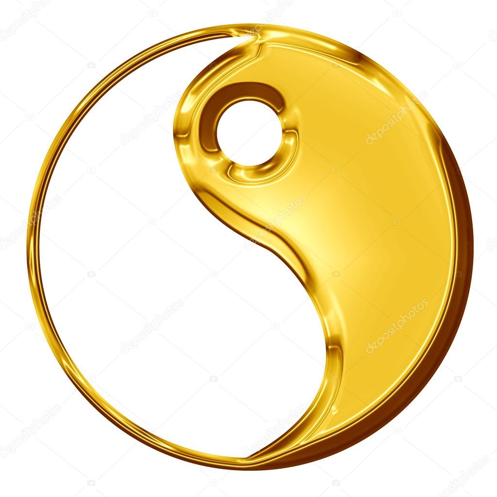 Golden yin yang symbol Stock Photo by ©ellandar 30349157