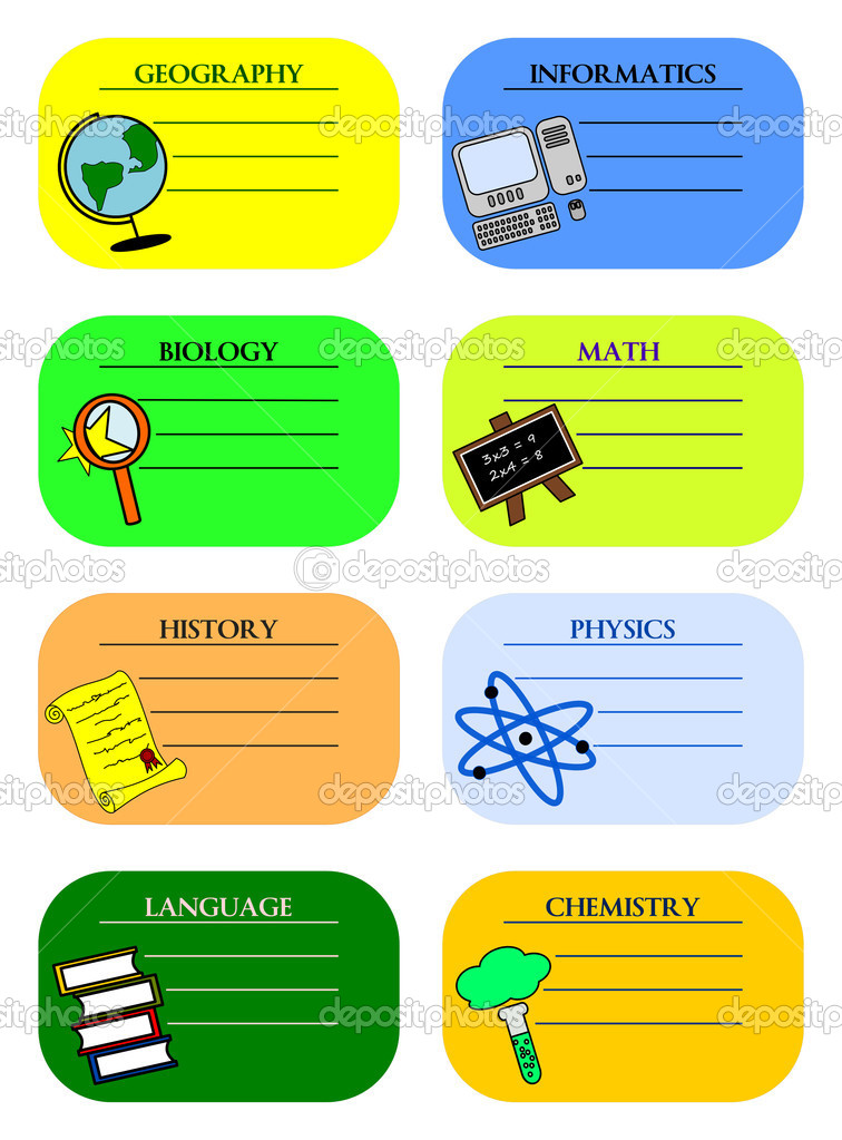 Colourful school labels — Stock Photo © drow #12598813