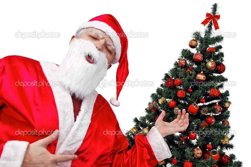 Christmas tree and Santa - Focus on xmastree Stock Photo by ©lucato ...
