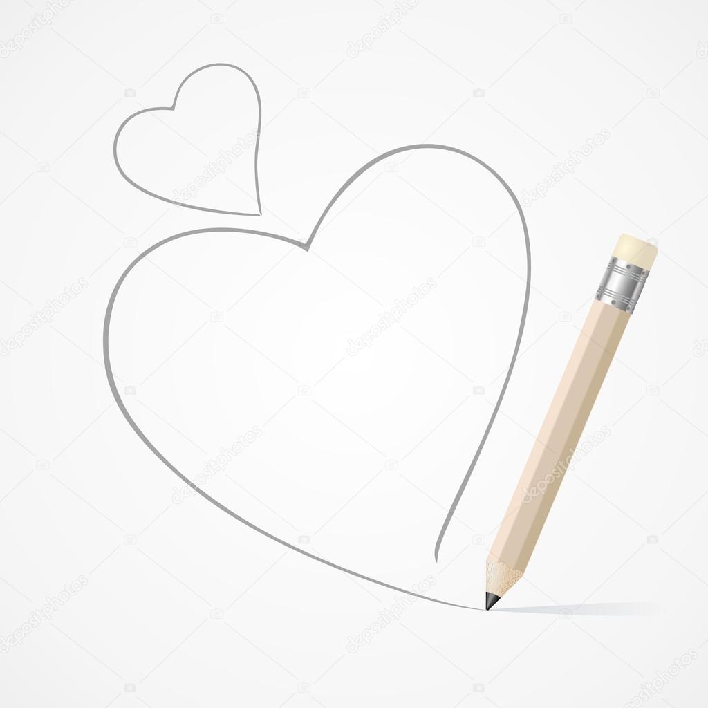 Pencil drawing heart line Stock Vector Image by ©amorno #27655937