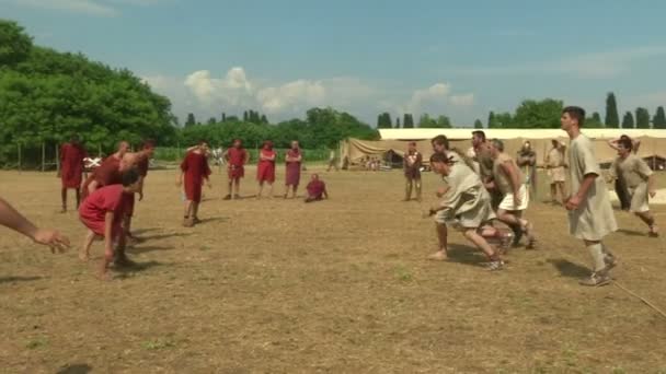 Roman legionary play Harpastum — Stock Video © 02lab #33386053