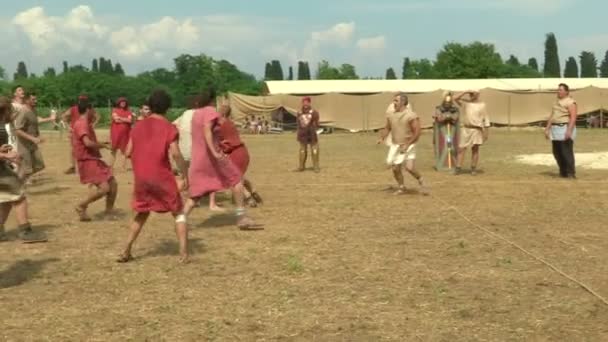 Roman legionary play Harpastum — Stock Video © 02lab #33387065