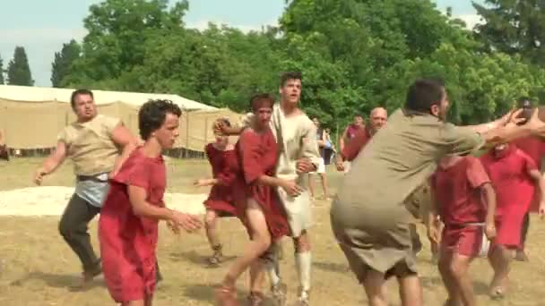 Roman legionary play Harpastum — Stock Video © 02lab #33387065