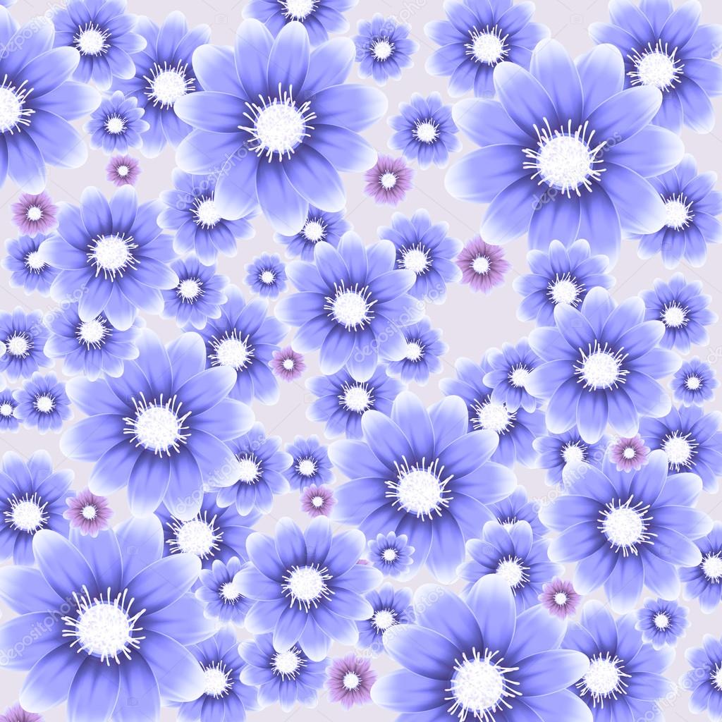 Vector blue floral background Stock Vector by ©maomirol 18624287