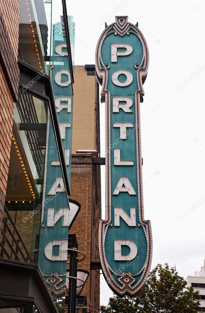 Woman Historic Portland Oregon Sign