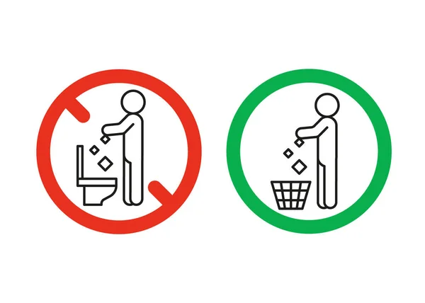 Rule take out trash in basket but not in toilet pan, prohibition ...