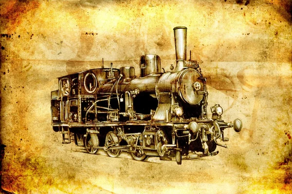 Steam engine art design drawing — Stock Photo © maxtor7777 #27835163