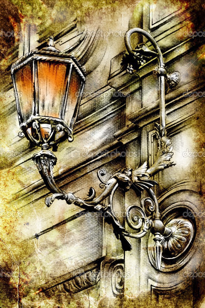 Antique Street Sign Drawing