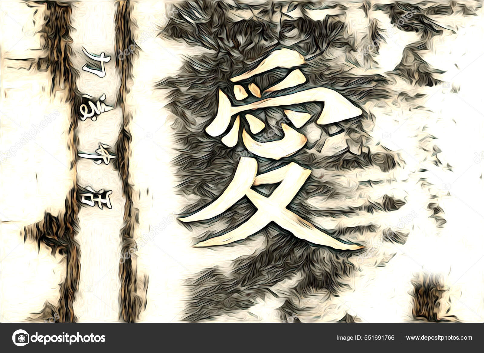 Feng Shui Art China Style Illustration Drawing Painting Retro — Stock ...