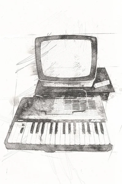 Pianino retro rysunek Stock Photos, Royalty Free Pianino retro rysunek ...