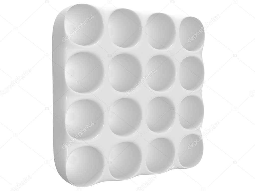 Cassette with empty round cells — Stock Photo © newb1 #30912011