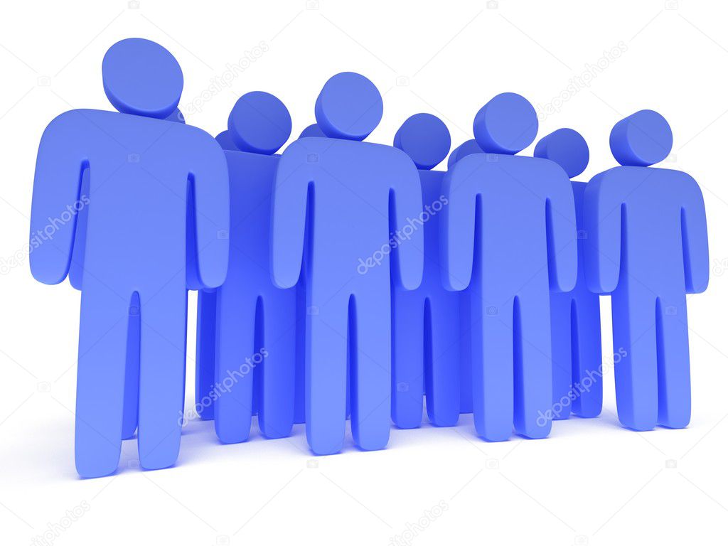 grupo de personas azules estilizados — Foto de stock © newb1 #41796761