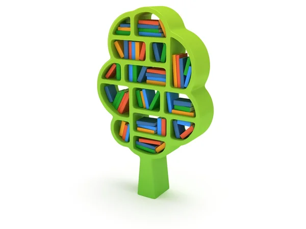 3d Tree of knowledge. Bookshelf on white. Stock Photo by ©newb1 46619307