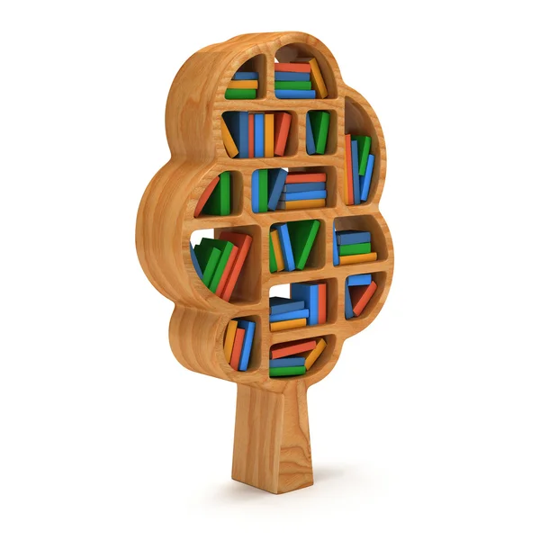 3d Tree of knowledge. Bookshelf on white. Stock Photo by ©newb1 49894555